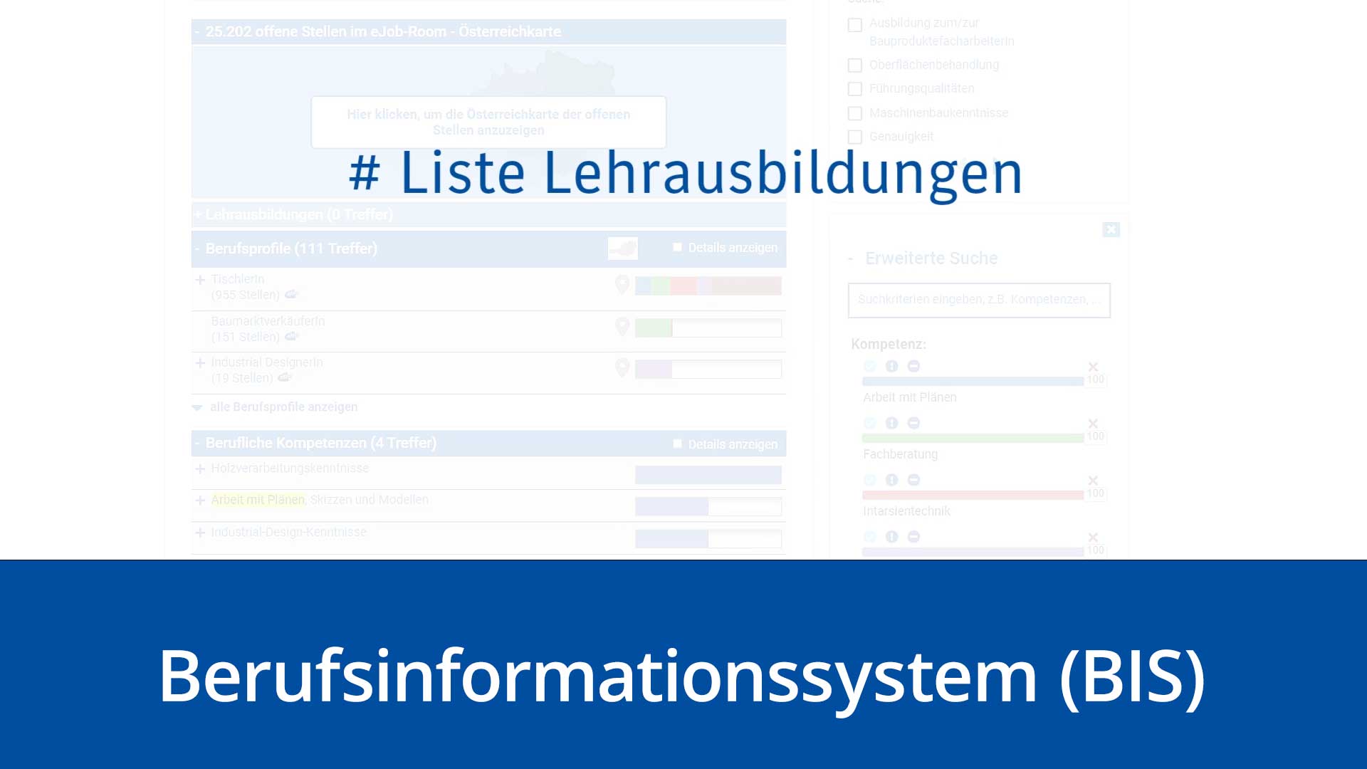 AMS-Videoportal - BIS - Berufliche Kompetenzen im Berufsinformationssystem
