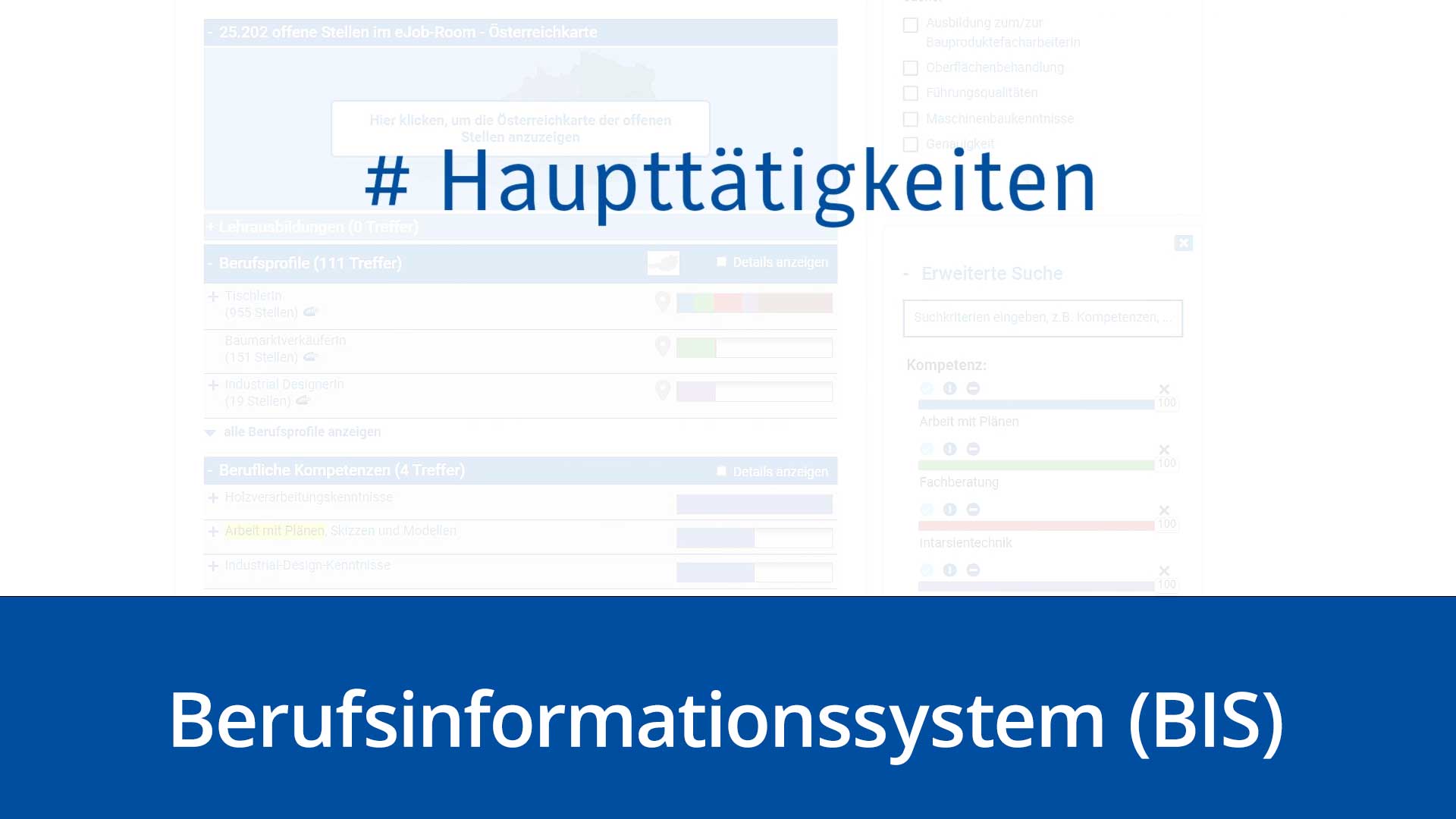 AMS-Videoportal - BIS - Berufliche Kompetenzen im Berufsinformationssystem