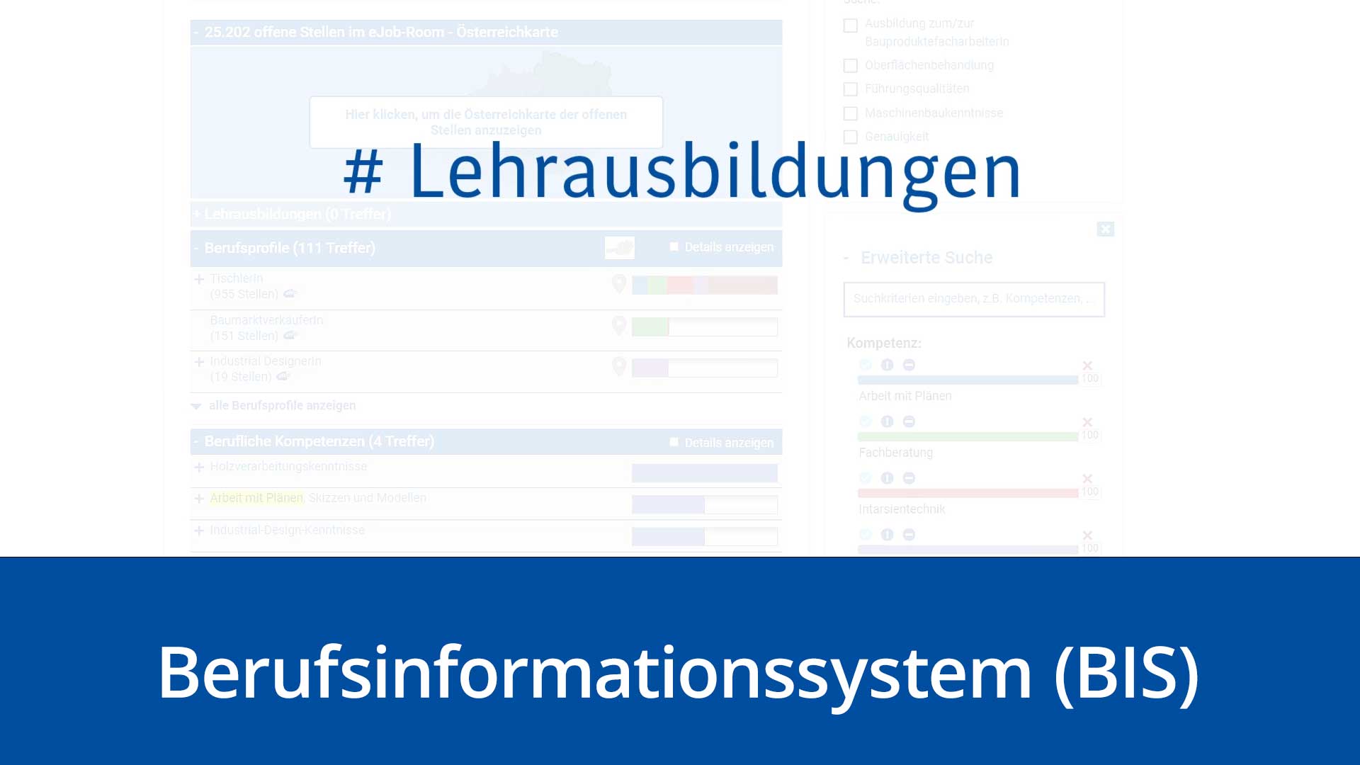 AMS-Videoportal - BIS - Berufliche Kompetenzen im Berufsinformationssystem